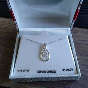 Kohl's | Jewelry | Sterling Silver Diamond Pendent Necklace Nwt | Poshmark